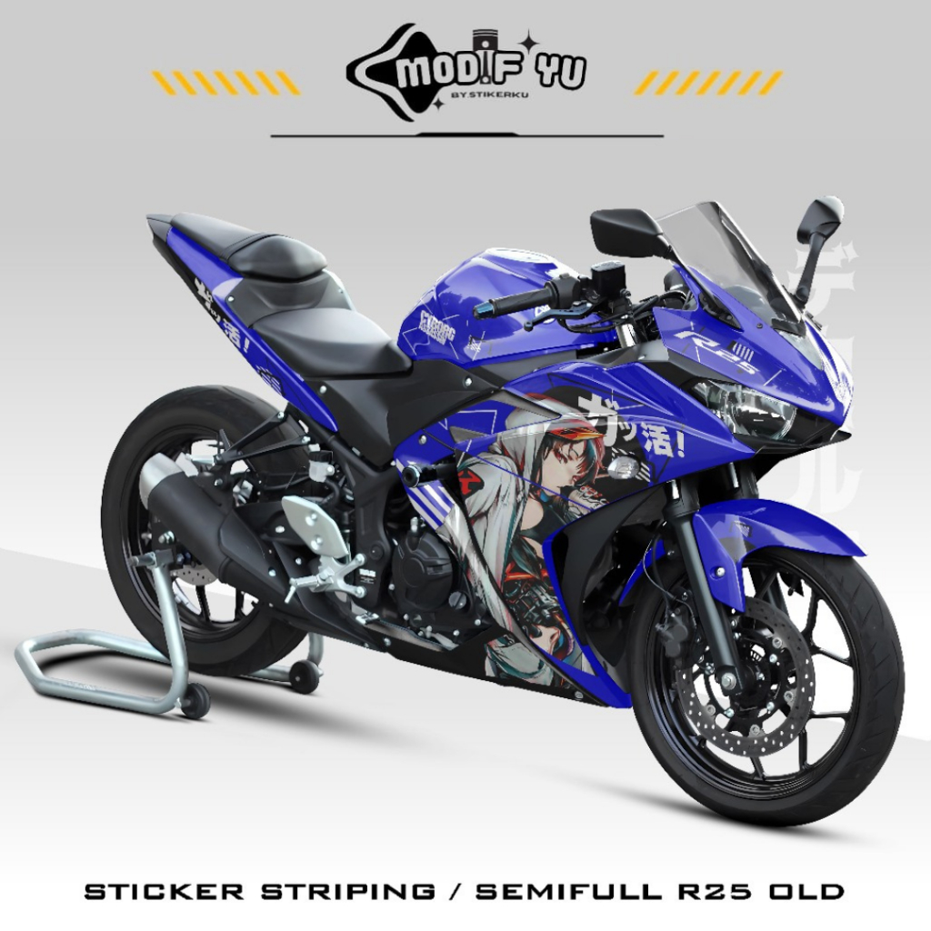 Semifull STRIPING YAMAHA R25 / MOTIF 3 / STICKER VARIATION YAMAHA R25 ...