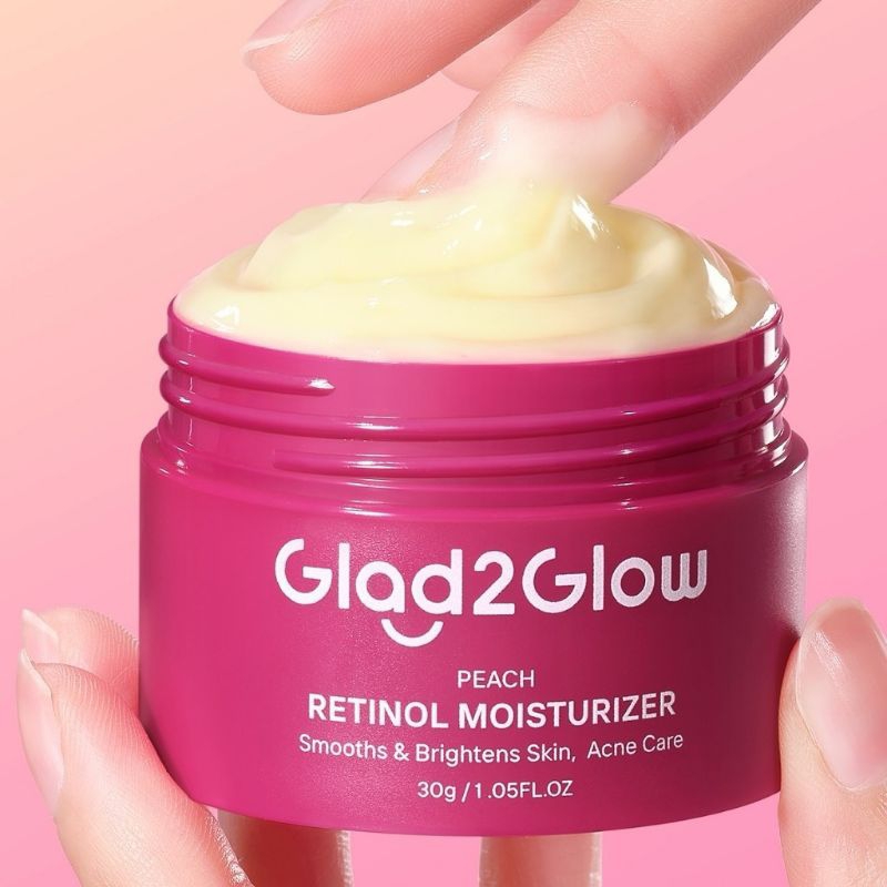 Glad2glow Retinol Moisturizer Peach Acne Care Brightens Skin G2G ...