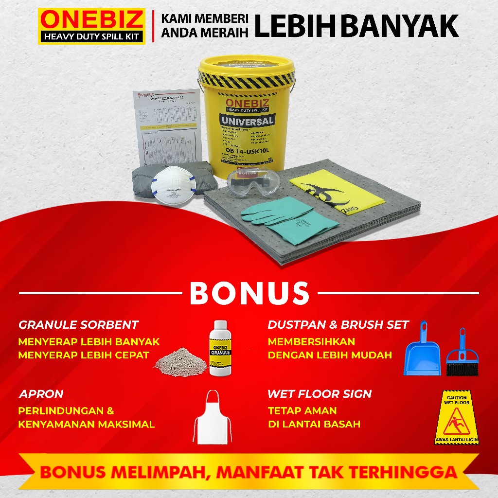 Universal Spill Kit 10 Liter 3 Gallon Liquid Absorber | Shopee Malaysia