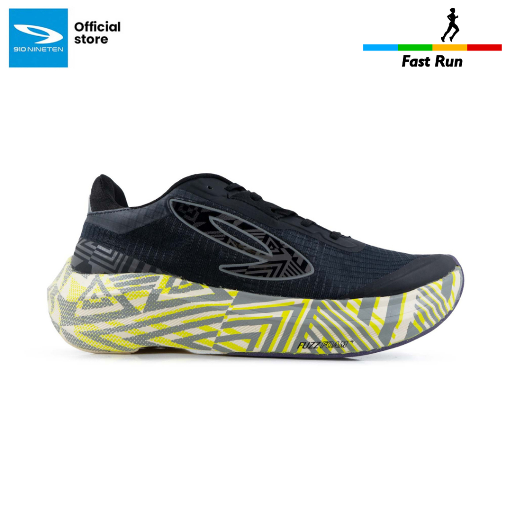 HIJAU HITAM 910nineten HAZE METAMOZAIC running shoes - Black/White ...