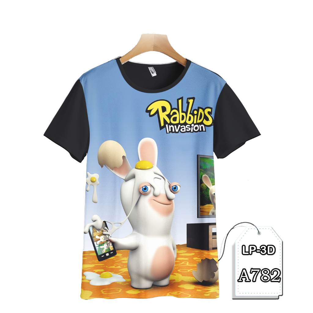 Rabbids Invasion T-Shirt Cartoon Clothes Children's TV Series LP3D-A782 ...