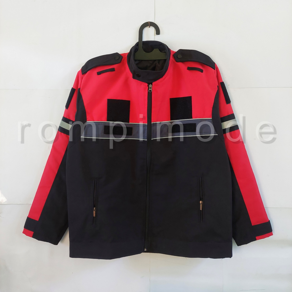 MERAH HITAM Patwal AMBULANCE JACKET red black taslan FULL LOGO | Shopee ...