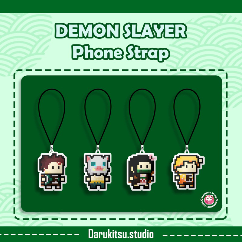 Phone Strap Anime/Merch Anime/Nezuko/Zenitsu/Tanjiro/Inose/Demon Slayer ...