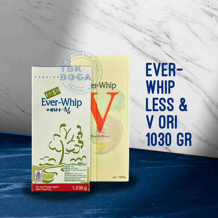 Everwhip (V & Less - 1030 gr) 1 kg Non Dairy Whip Original Less Sweet ...