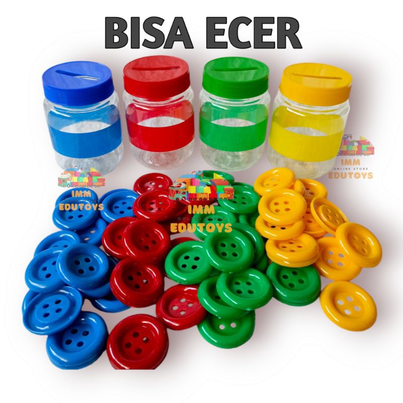 Retail UNITS Montessori Toys Sorting Buttons 4 colors Busy Jar / bottle ...