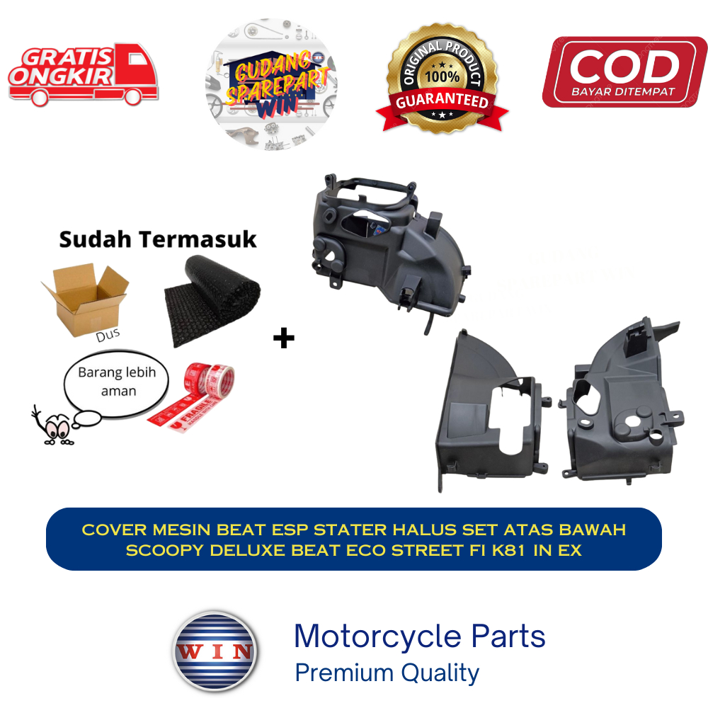 MESIN Beat Esp Stater Engine Cover Smooth Set Top Bottom Scoopy Deluxe ...