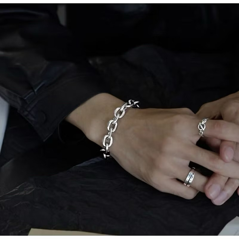 Titanium Chain Bracelet Men Women PUNK MODEL/Ship Chain Stainless Steel ...