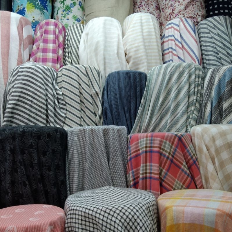 KATUN Striped cotton linen fabric - imported cotton linen (price stated ...