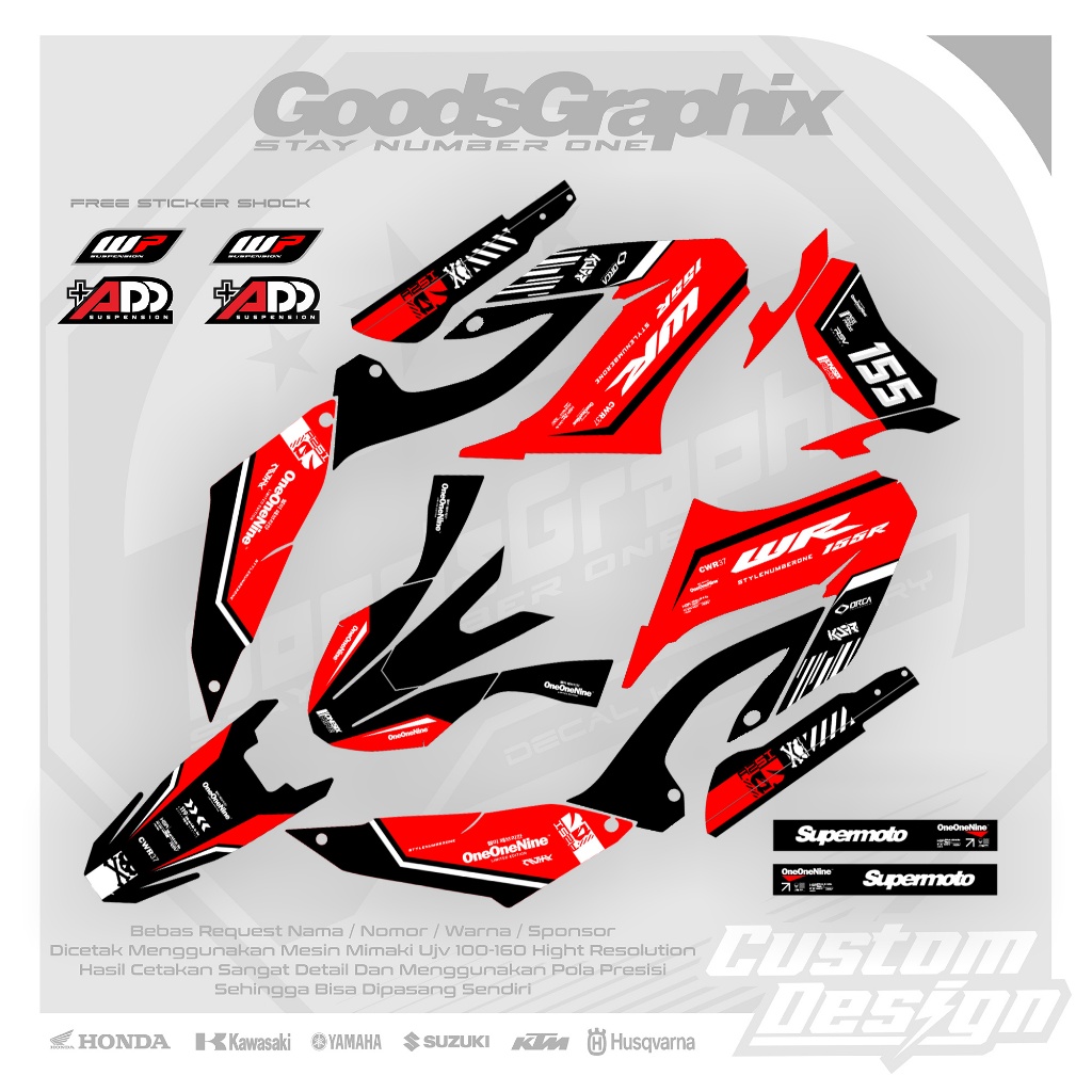 MERAH HITAM Decal Wr 155 Black Red Combination - Decal Wr 155 Custom ...