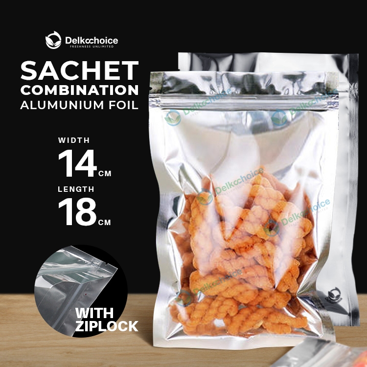 Plastic SACHET SASET 14X18 TRANSSILVER FOOD PACKAGING COMBINATION ...