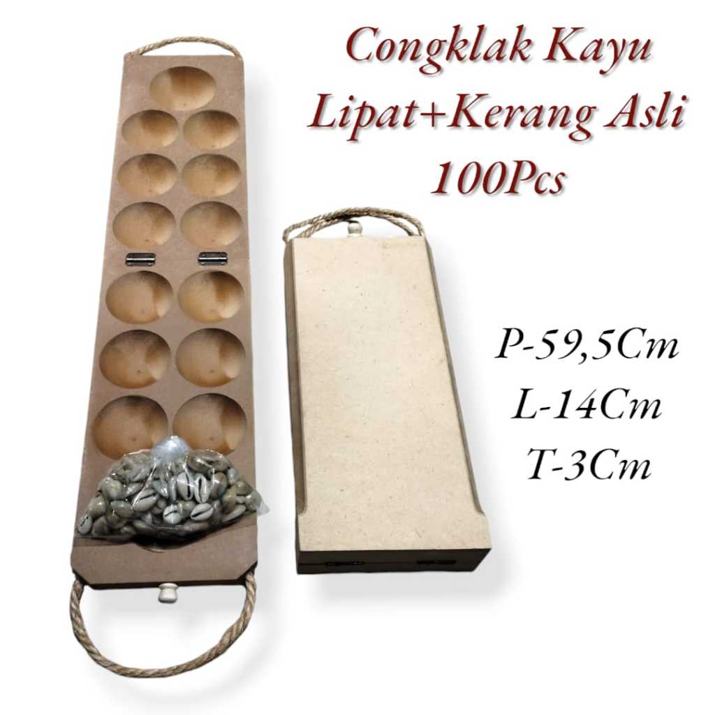 KAYU As888 - Plain Folding Wooden Congklak Board Plus Original Shell ...