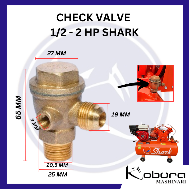 Check Valve 1/2 - 2 HP Shark Tank Valve Shark Brand Air Compressor One ...