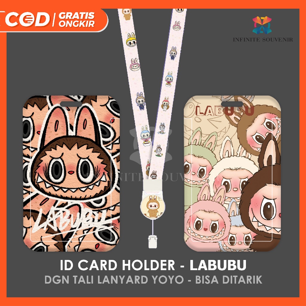(N017) Labubu Yoyo Rope ID Card Holder / The Monster / Yoyo Nametag / Yoyo Card Holder / Cat ...