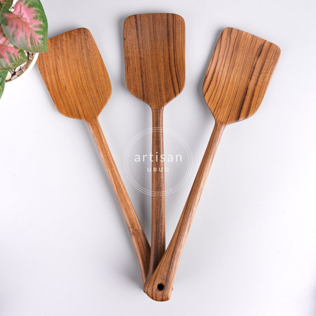 Naresha - Wooden Sutil Spoon / Teak Wood Spatula, Natural Food Grade ...