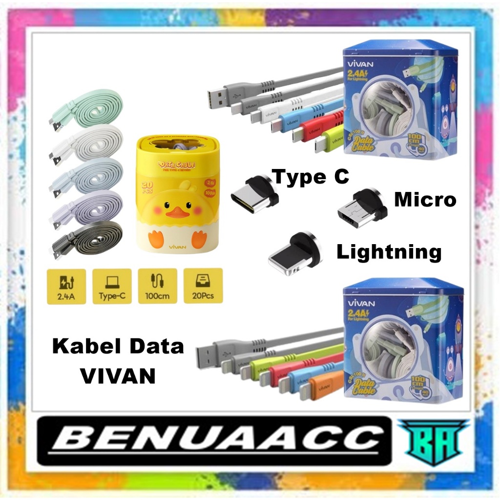 (ba) Kd/data Cable/Data Cable VIVAN CMS-100S 2.1A & CBC-100S 2.0A Color ...