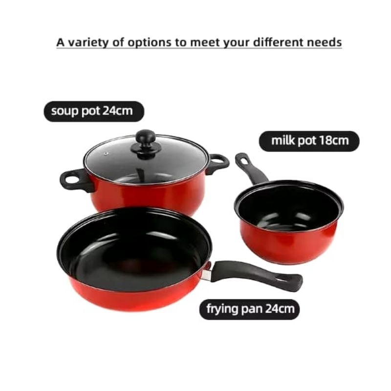 PERALATAN Teflon Frying Pan Set 3 in 1 Non-Stick Teflon Frying Pan 1 ...