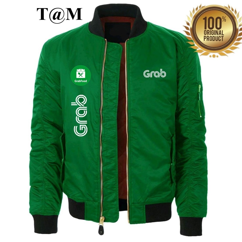 Bomber Jacket distro Men grab grab grabbike grabfood original Jacket ...