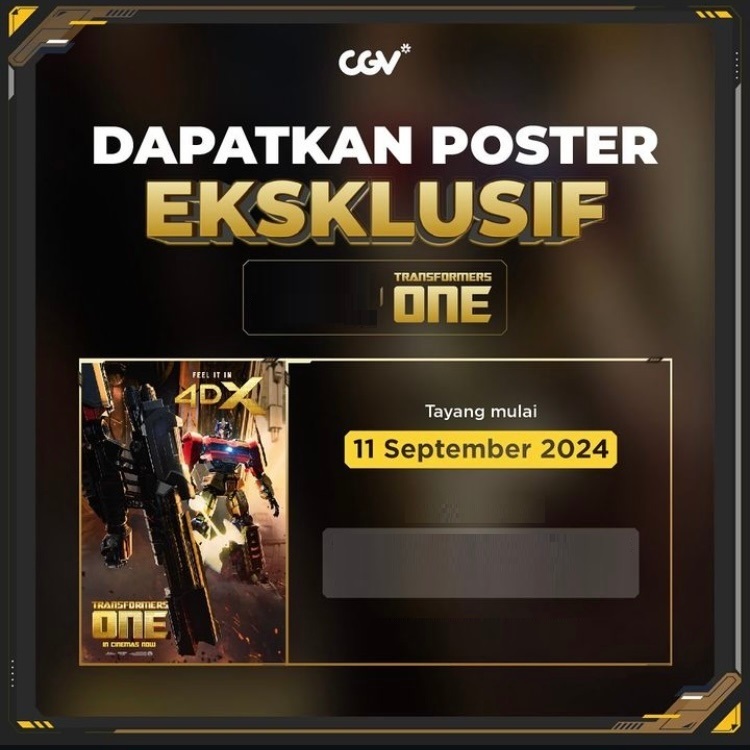 Transformers One x CGV Official Poster | Shopee Malaysia