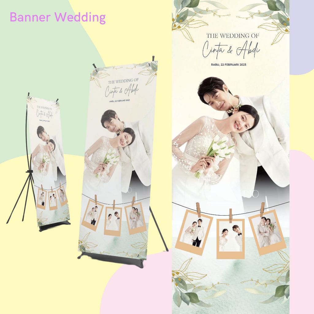 PRINTING WEDDING / WEDDING BANNER 4 PHOTOS [X-BANNER SIZE 160x60 ...