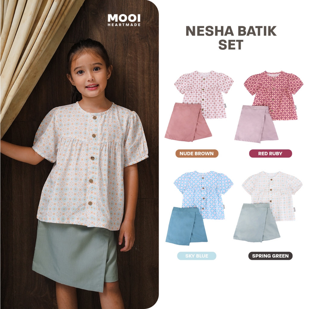 Mooi Girls' Batik Suit Nesha Batik Set | Shopee Malaysia