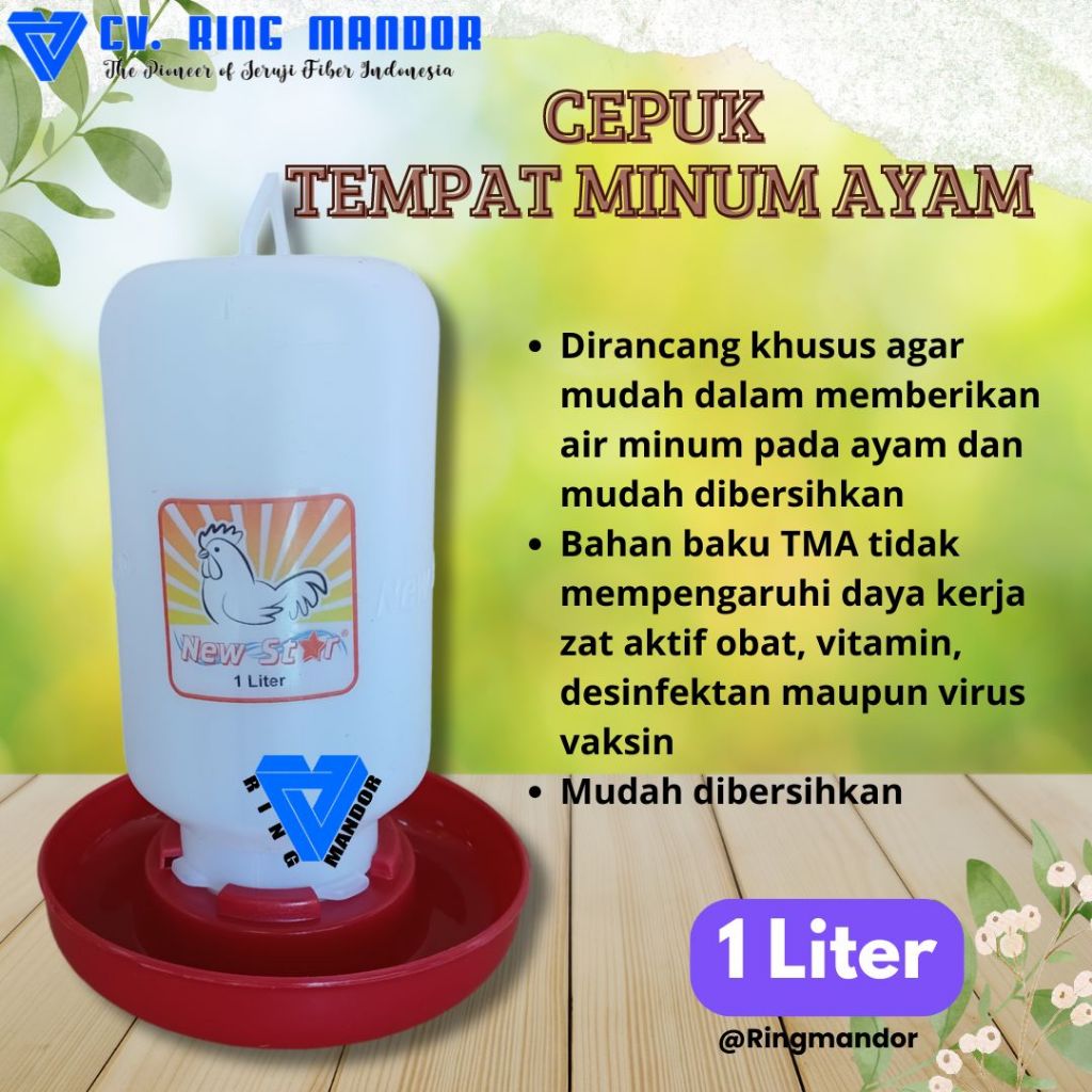 Four Chicken Drinkers Capacity 1 Liter TMA 1 LT NEW STAR Chicken ...