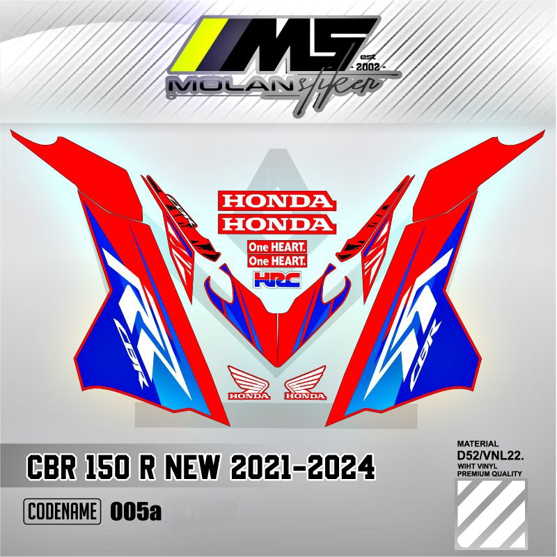 MERAH Decal Sticker Striping Variation Cbr 150 R New 2021-2024 Honda ...