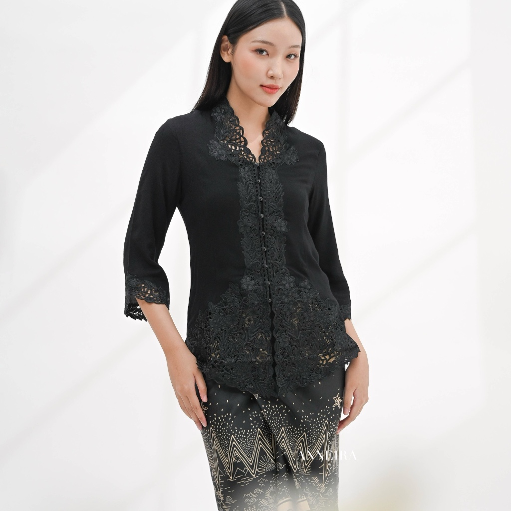 HITAM MODERN BLACK KEBAYA LONG SLEEVES (AINI) | Shopee Malaysia