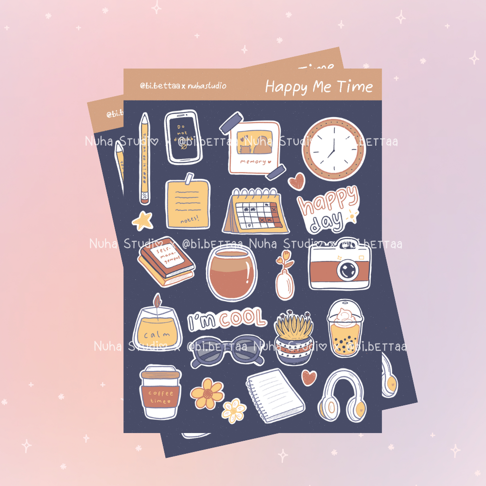 Sticker by bi.bettaa | Happy Me Time study calm Coffee music camera ...