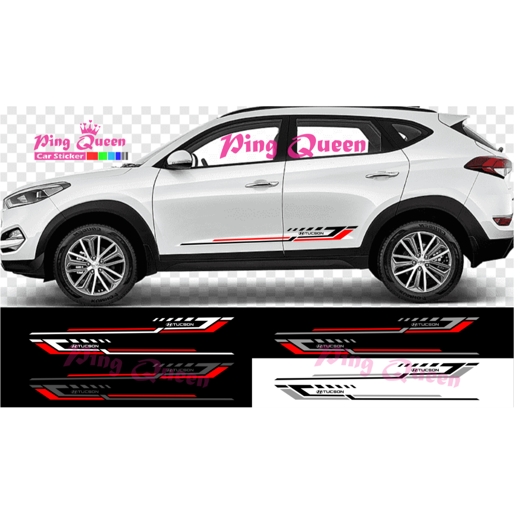 Hyundai TUCSON CAR STICKER TUCSON CAR VARIATION STRIPING STICKER ...
