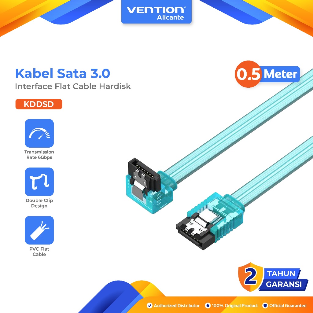 Vention Cable Sata 3.0 High Speed 6Gbps Right Angle Interface Flat ...