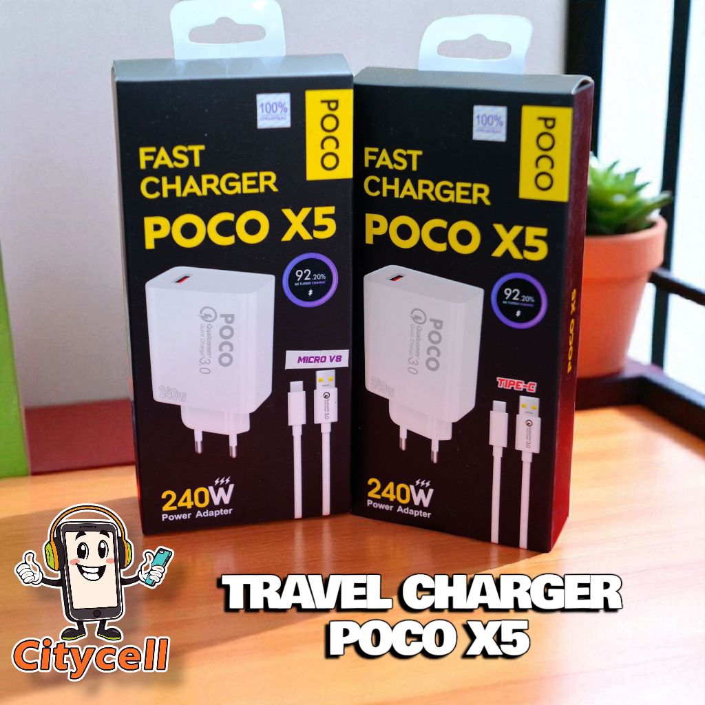 Travel Charger Pocophone X5 For Android and Type c 240W Fast Charger ...