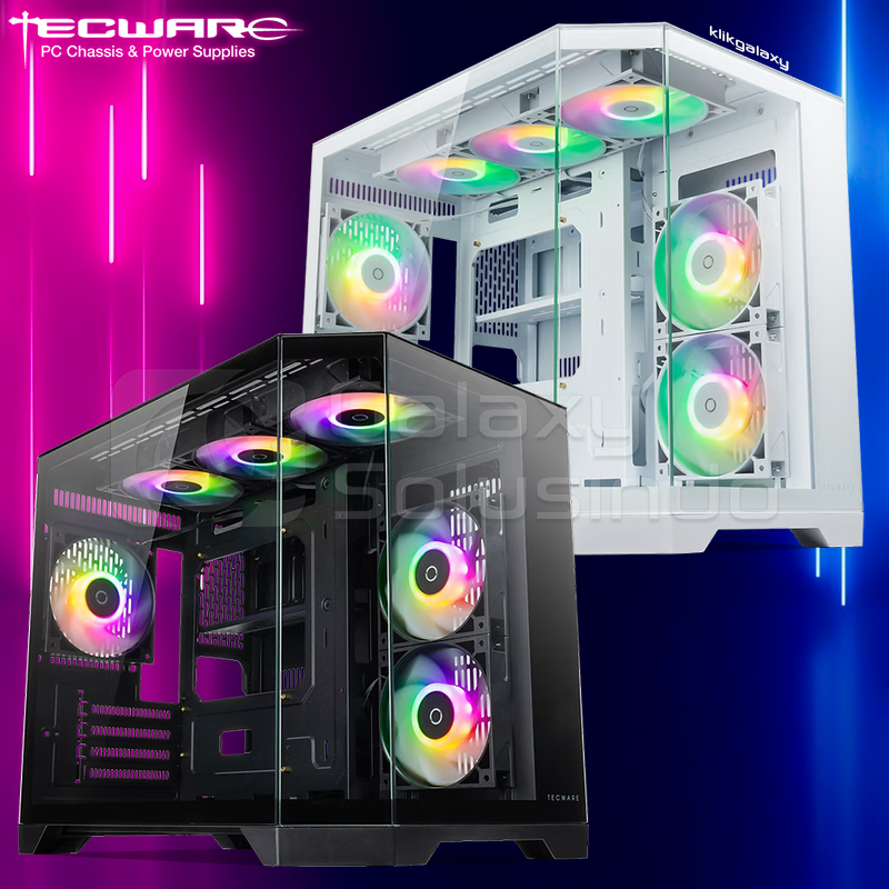 TECWARE VX TRINITY M Triple Tempered Glass M- ATX Gaming Case - Black ...