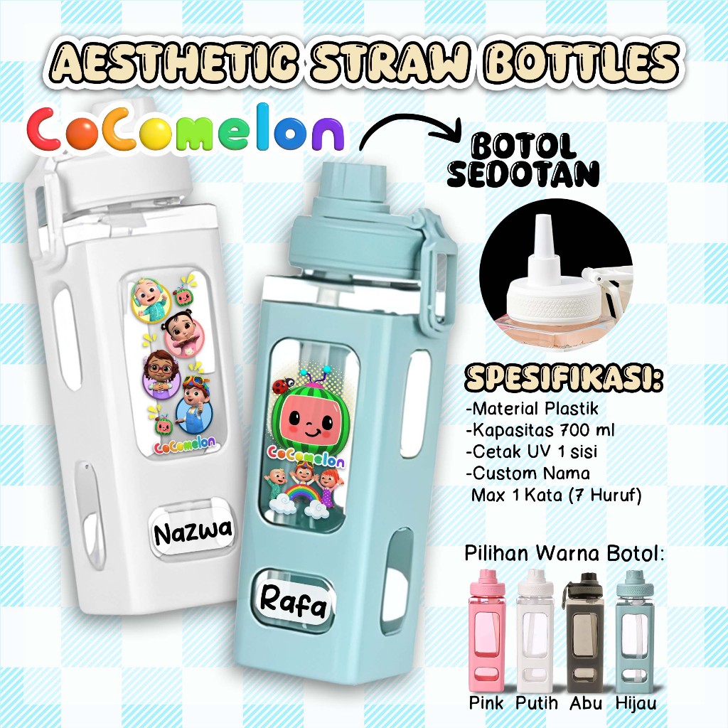 Aesthetic Straw Bottles - Aesthetic Straw Drinking Bottles - CARTOON ...