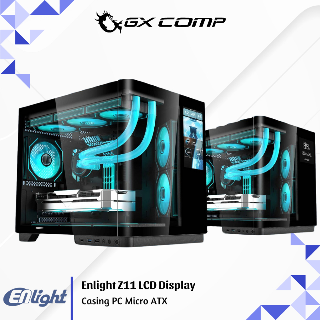 Enlight Z11 Minimalist Z11s Seaview Black LCD Display/ - M-ATX PC ...