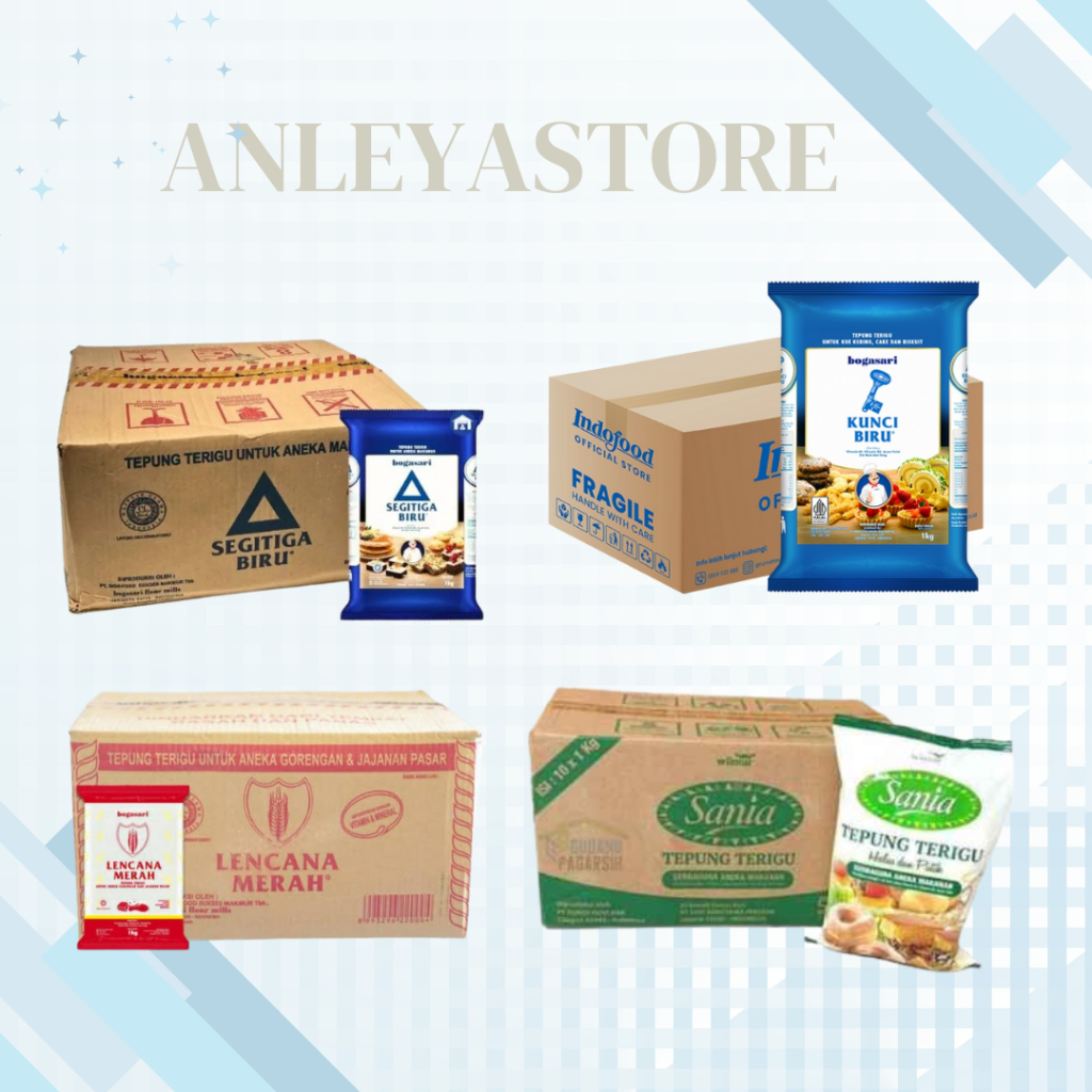 1 Box Sania 1Kg Wheat Flour, Blue Triangle, Twin Chakra, Blue Key, 10 ...