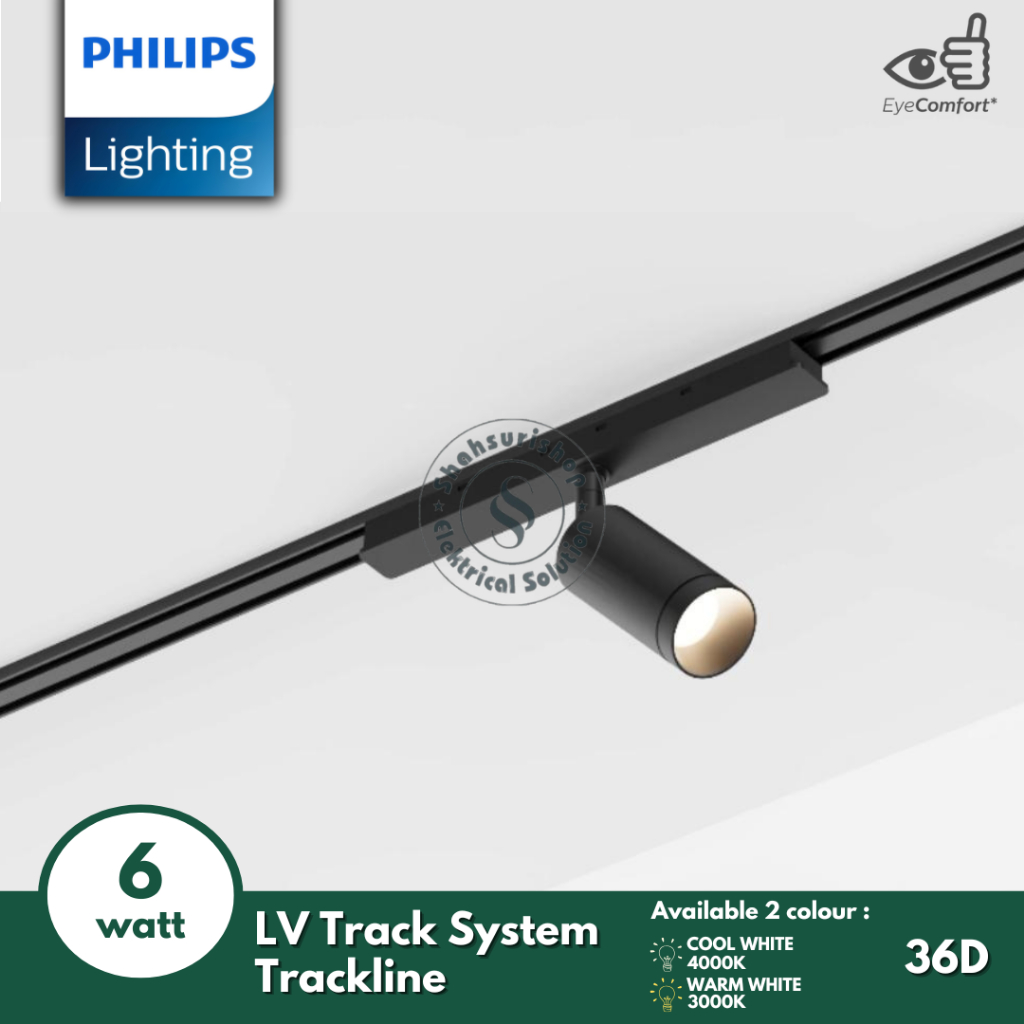 PHILIPS LED LV TRACK SYSTEM TRACKLINE 6 WATT 36 D SPOTLIGHT TRACK ...