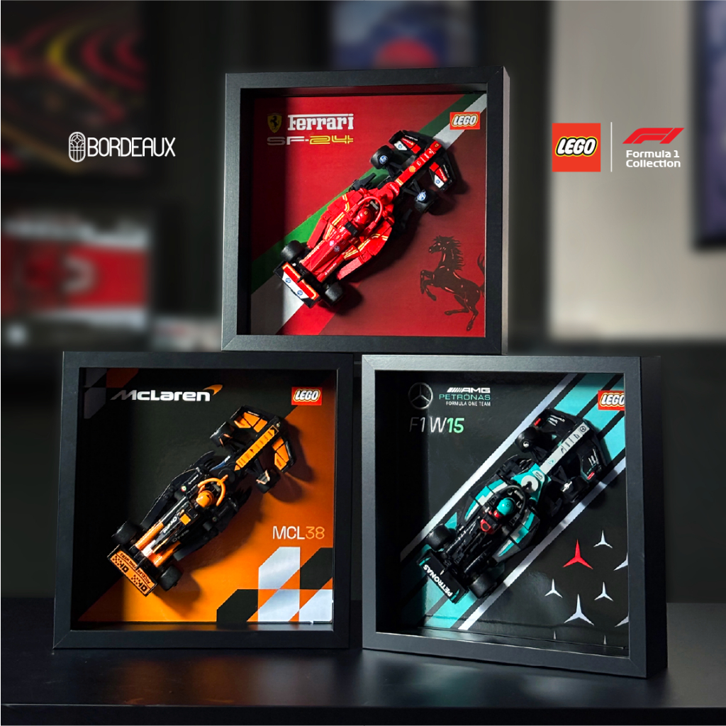 LEGO F1 FRAME FERRARI MCLAREN REDBULL MERCEDES BY BORDEAUX WALL DISPLAY ...