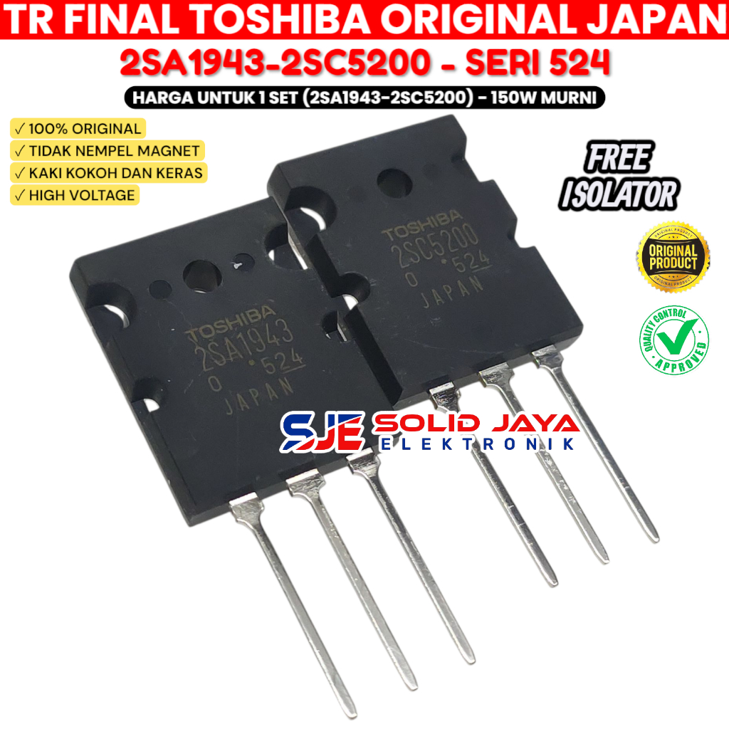 TR TOSHIBA 2SA1943 2SC5200 SERI LOT 524 JAPAN JAPAN ORIGINAL TOSHIBA ...