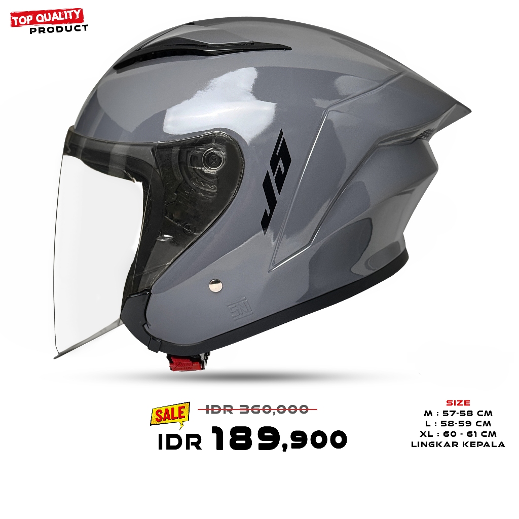 MLA J5 Helmet | Gray Glosy Premium Half Face Clear Glass for Adult Men ...