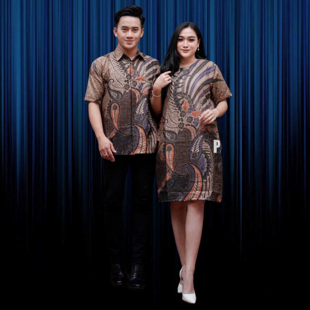 MERAH Korean style batik couple dress, couple body press, latest women ...