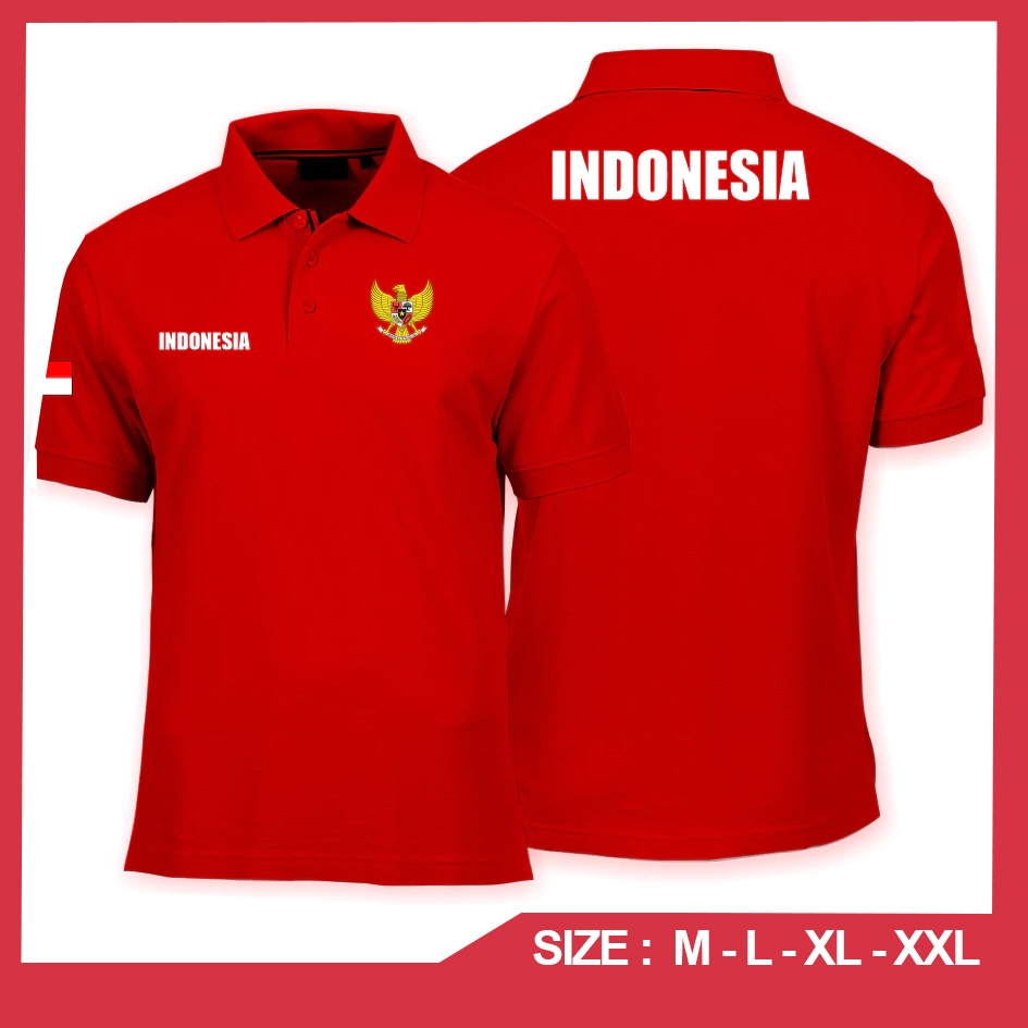 Garuda INDONESIA Logo Collar T-shirt Front and back / Garuda INDONESIA ...