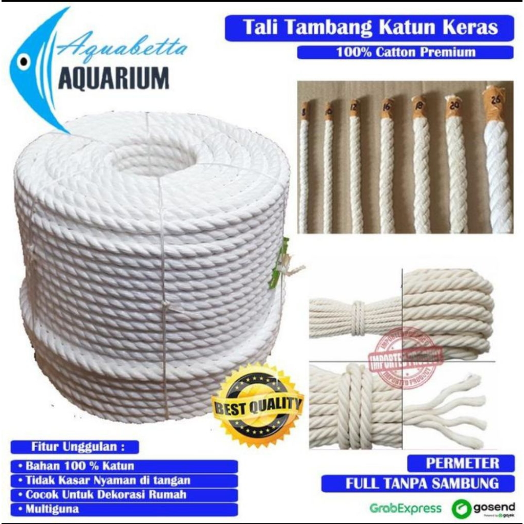 Large White Kuralon Mining Rope 24mm x 1 Meter adult mining rope ...