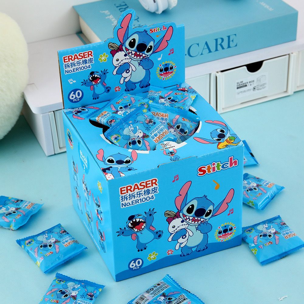 (1 box 60 pcs) 3 STITCH MYSTERY ERASER VERSION STITCH ERASER WITH CUTE ...