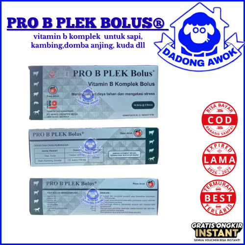 PRO B PLEK BOLUS vitamin b complex for cows, goats, sheep, increases ...