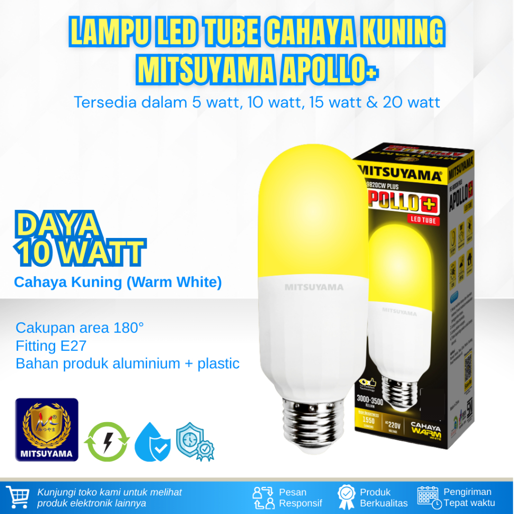 CAHAYA 10 WATT APOLLO LED TUBE LIGHT WARM WHITE LIGHT YELLOW LED TUBE ...