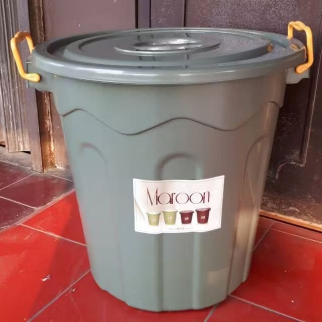 Bucket 30,40,50,60 Liter Maroon Ash Great Tong Large Lid Durable | Shopee Malaysia