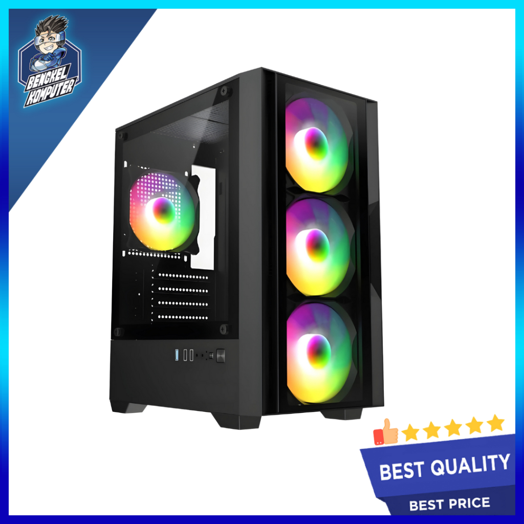 NYK NEIRO FC2 BLACK PC CASING INCLUDE 3 FAN RGB | Shopee Malaysia
