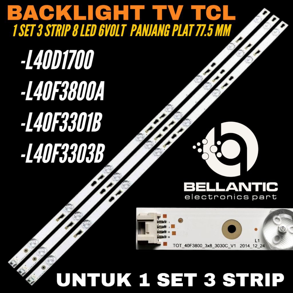 TCL LED TV BACKLIGHT 40 INCH L40D1700- L40F3800A-L40F3301B- L40F3303B ...