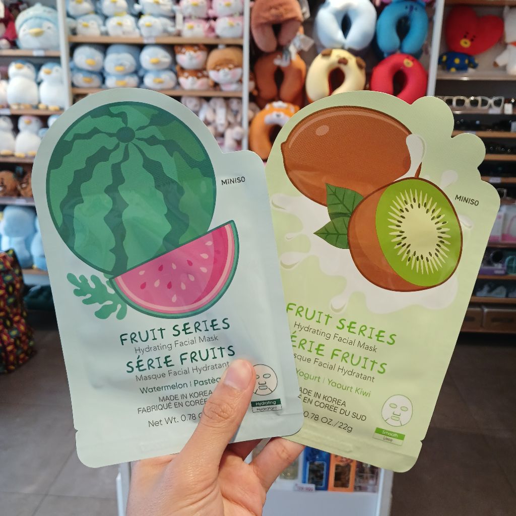 miniso Fruit Series Hydrating Facial Mask (Kiwi, Watermelon ...