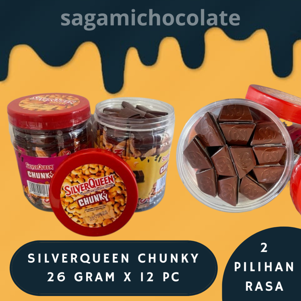 SILVERQUEEN CHUNKY BAR JAR / JAR 26 GR (1 JAR / 12 PC) | Shopee Malaysia